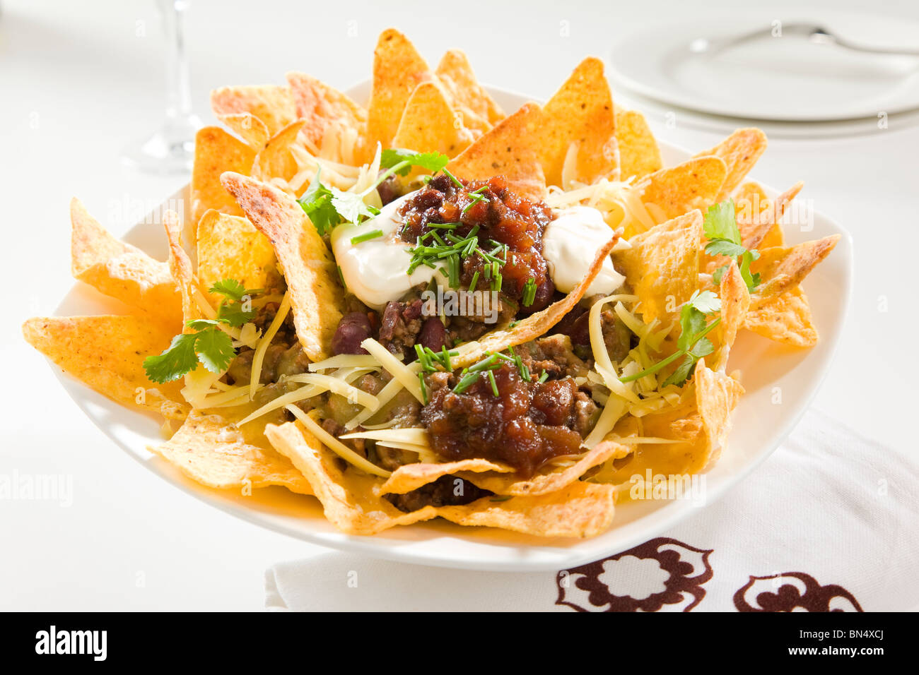 Tasty Crunchy Nachos Stock Photo - Alamy