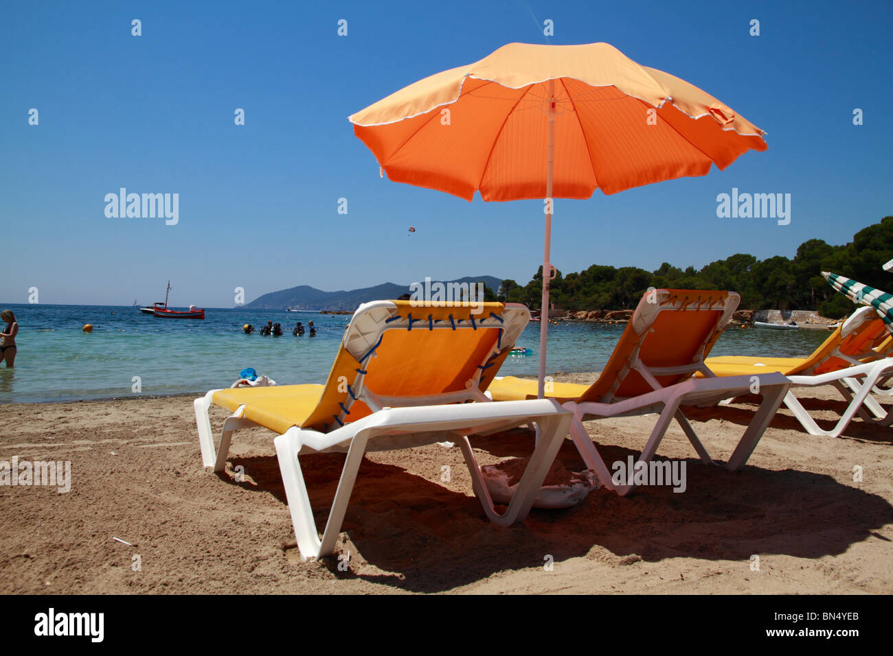 Beach of Cala Pada, Ibiza, Spain Stock Photo - Alamy