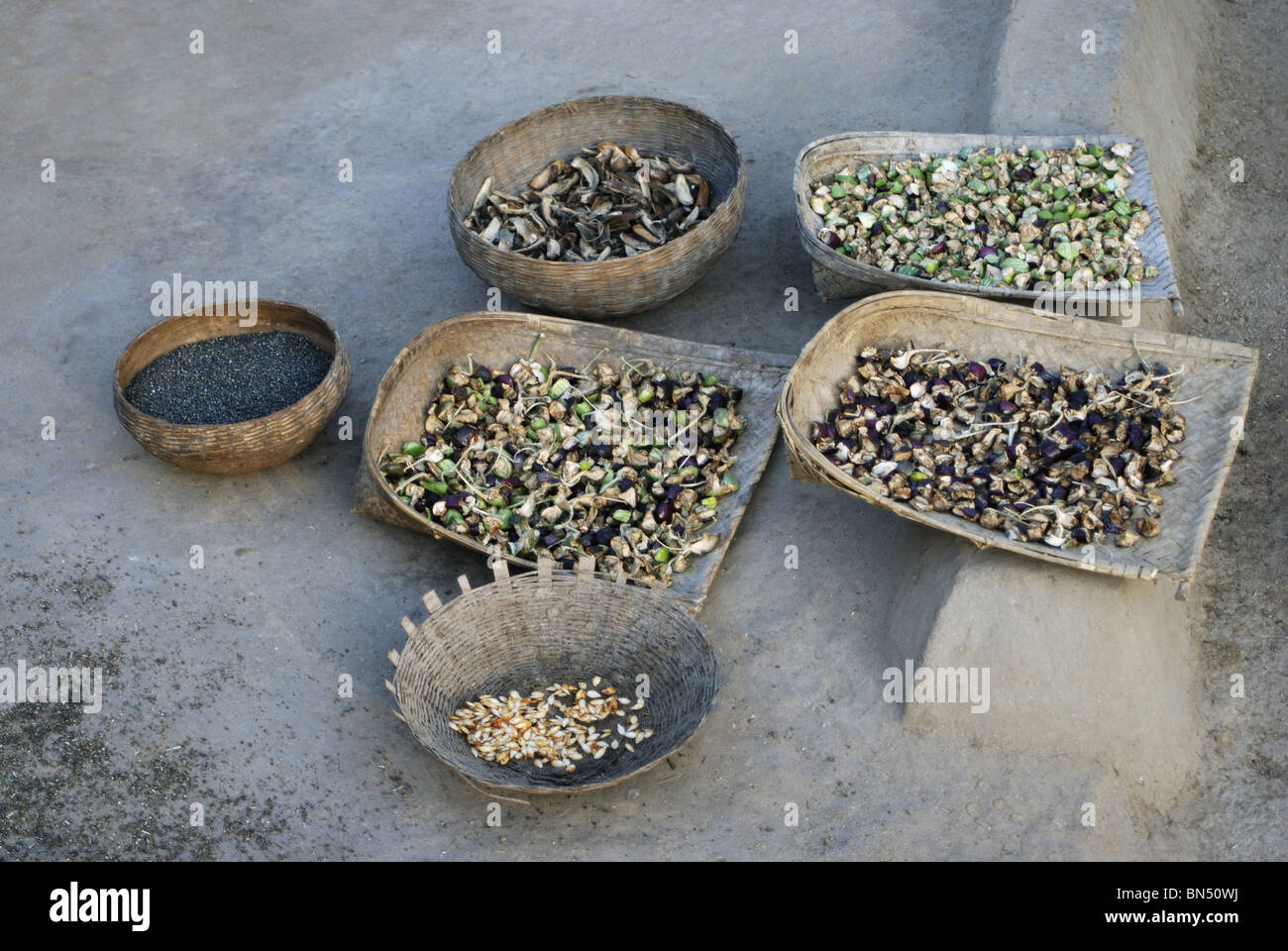 vegetables being dried for storage and used in rainy season Stock Photo ...