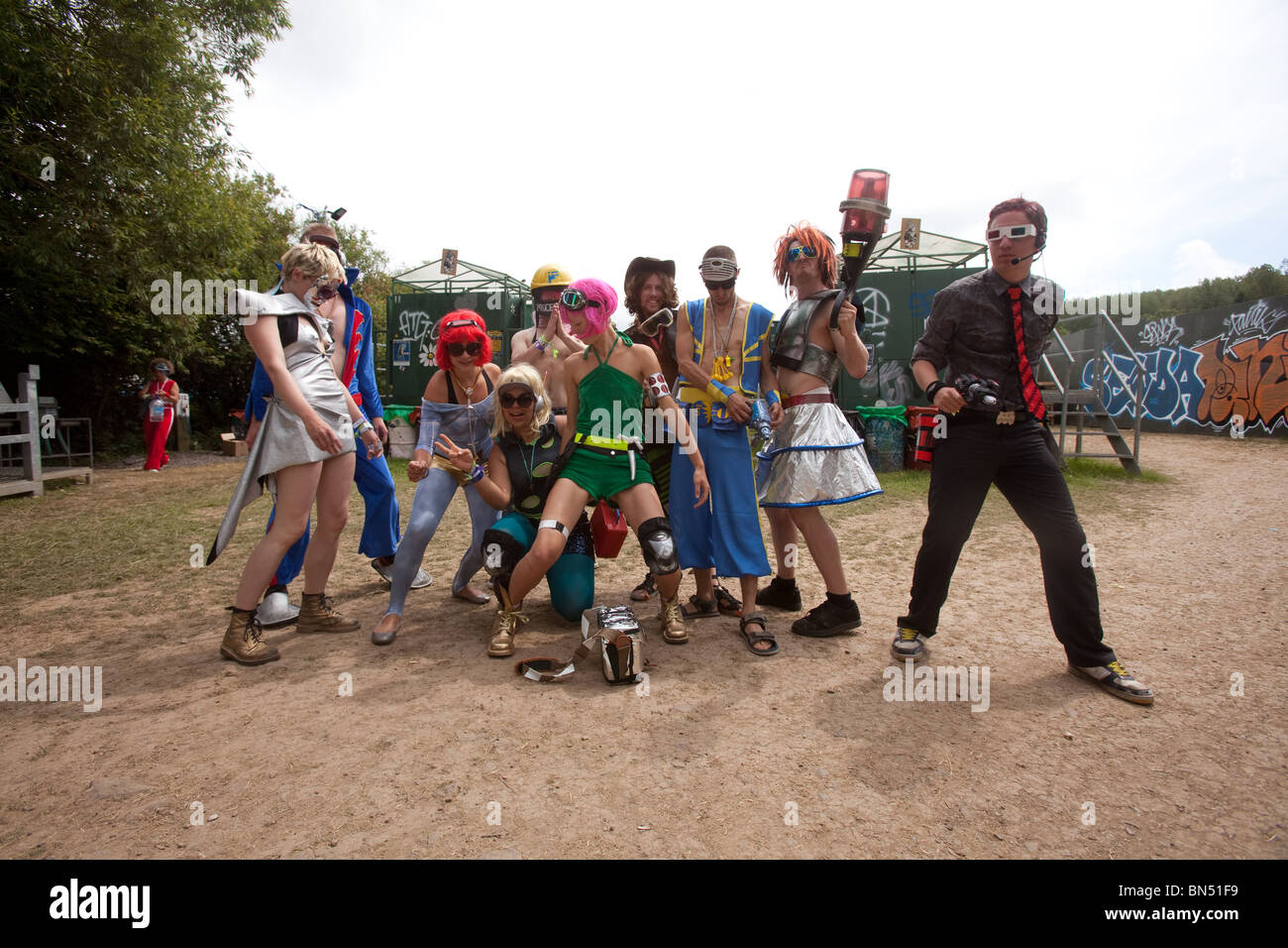 Performers from the Micro-Rave in Shangri-La at the Glastonbury ...