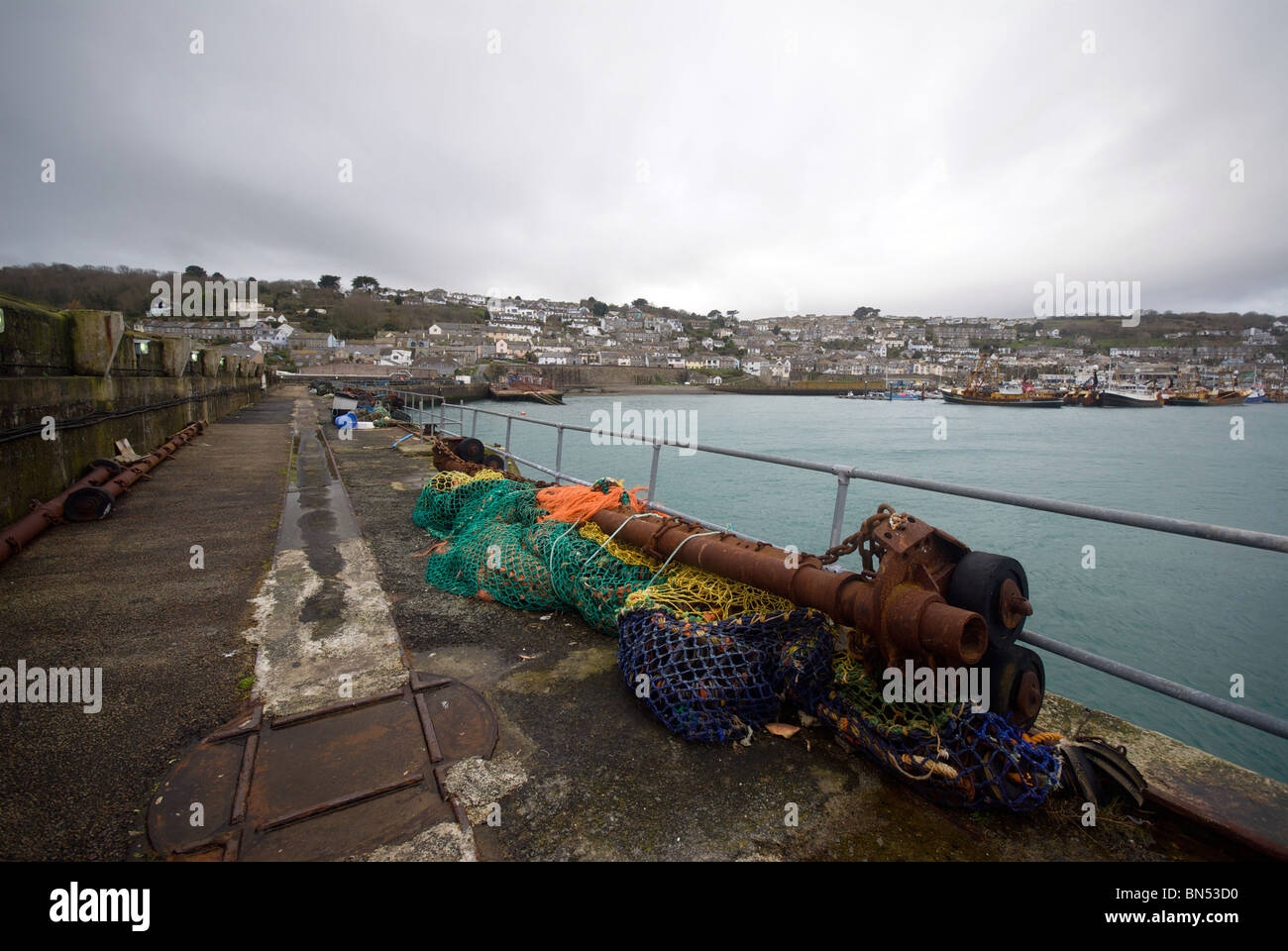 Newlyn Cornwall UK Harbour Harbor Quay Fishing Boats Stock Photo - Alamy