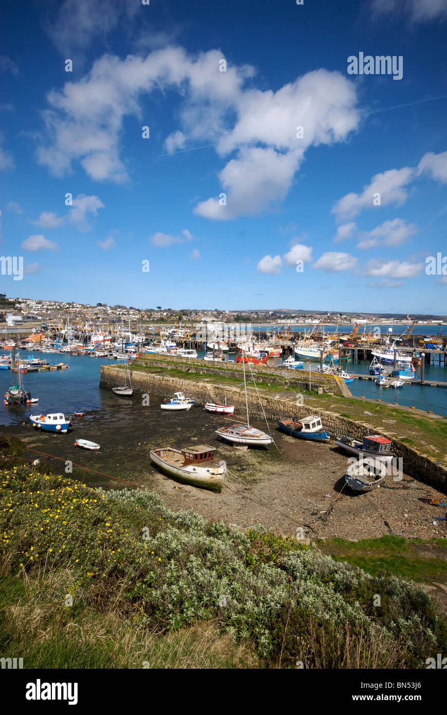 Newlyn Cornwall UK Harbour Harbor Quay Fishing Boats Stock Photo - Alamy