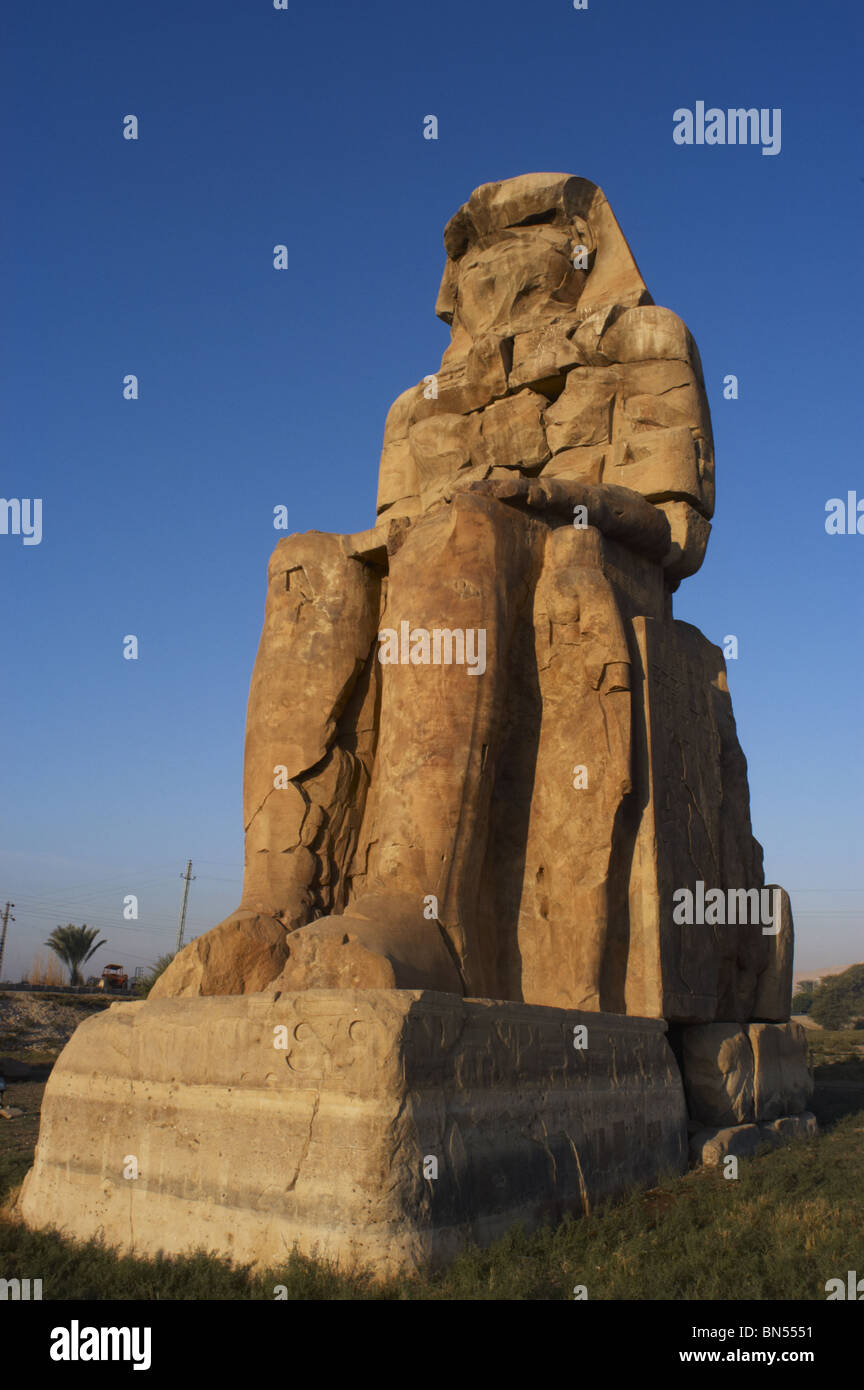 Colossi of Memnon. Eastern colossus. Egypt Stock Photo - Alamy