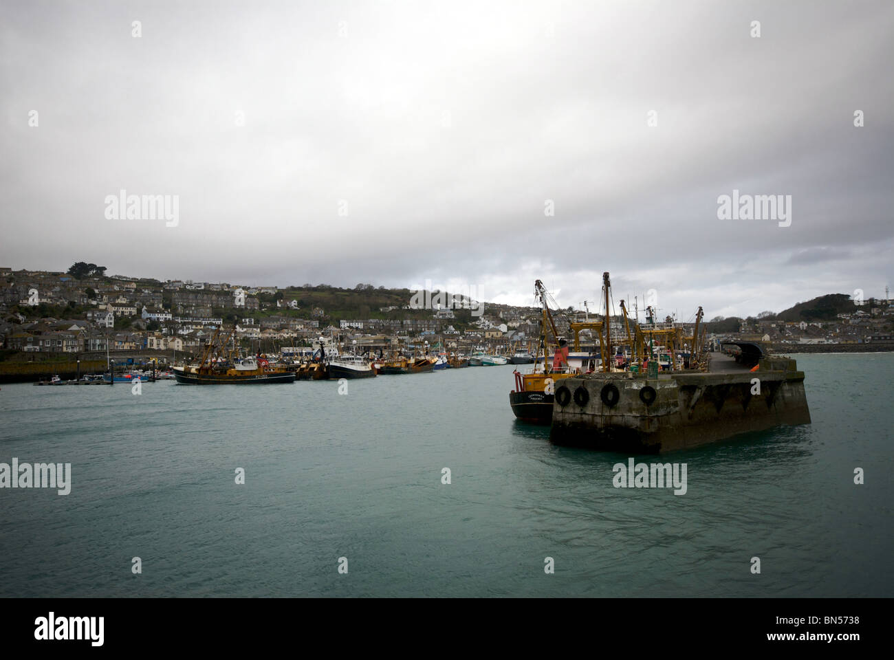 Newlyn Cornwall UK Harbour Harbor Quay Fishing Boats Stock Photo - Alamy