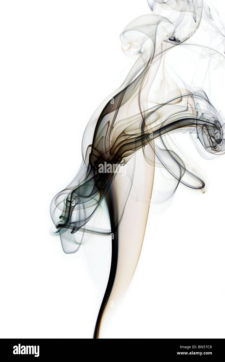 black fragile abstract smoke on white background Stock Photo - Alamy
