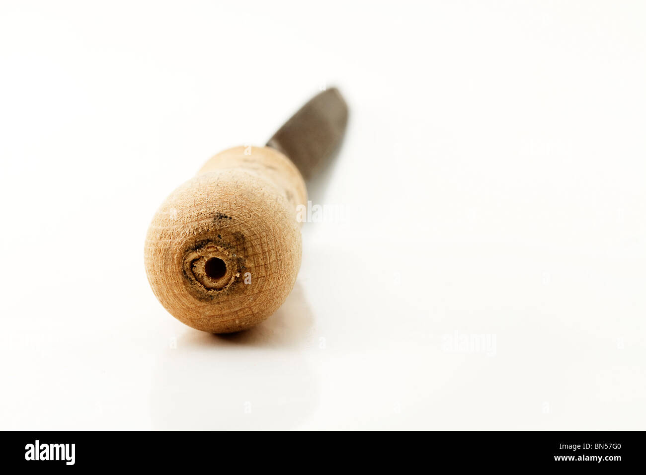 macro of an hangrip of a three sided file on white background Stock ...
