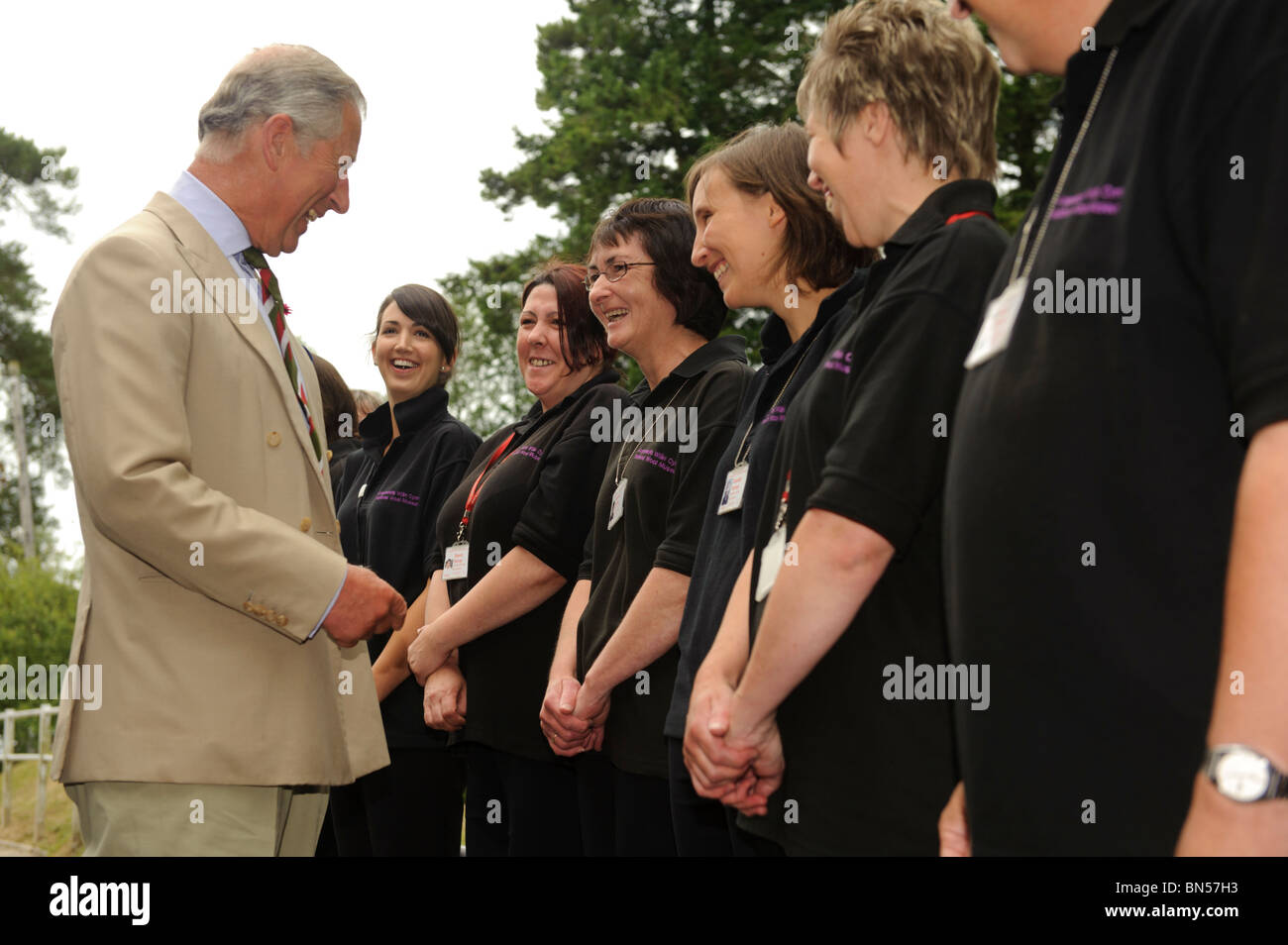 The Prince of Wales visiting the Welsh Woollen Museum, Drefach Felindre ...