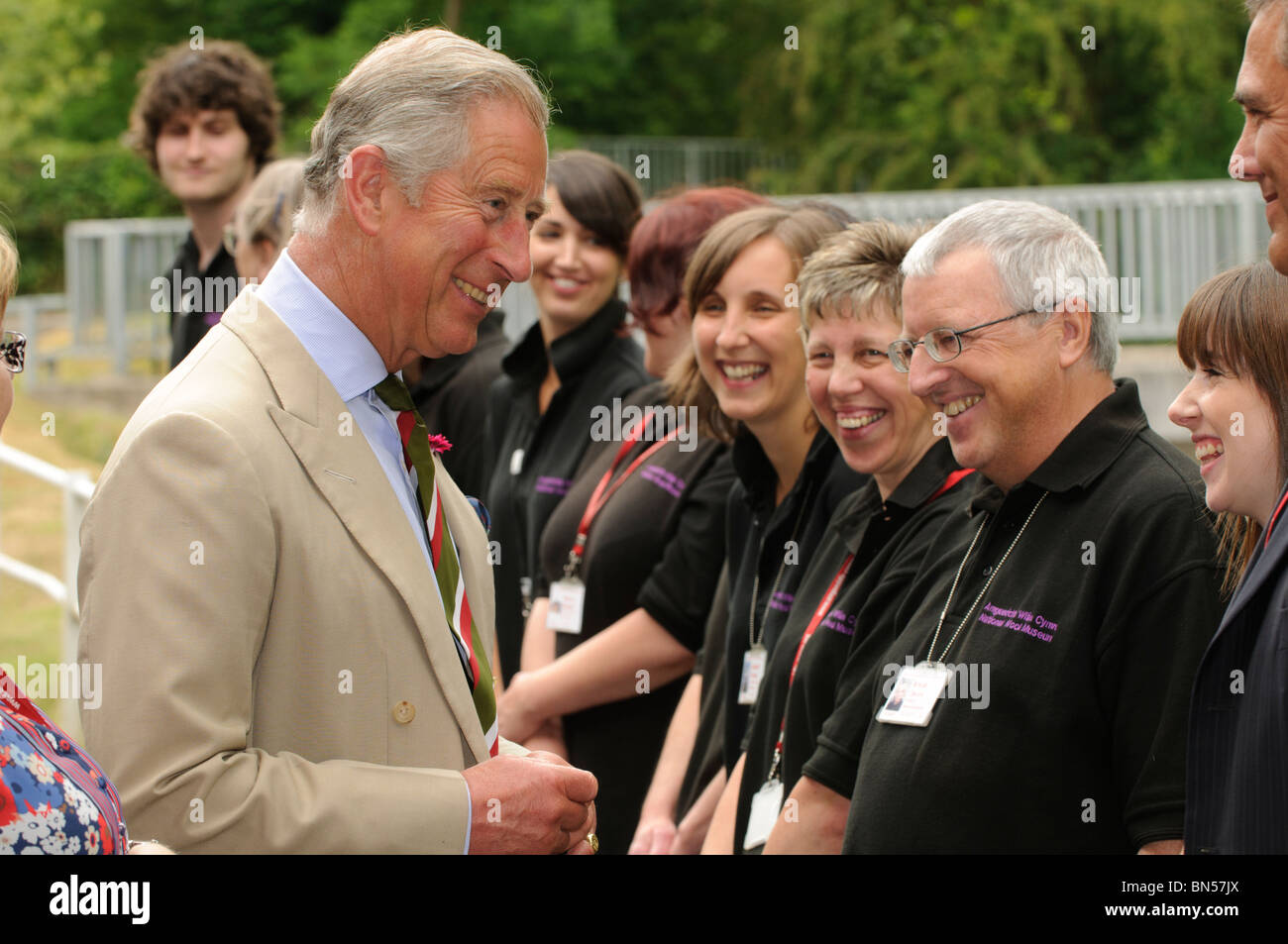The Prince of Wales visiting the Welsh Woollen Museum, Drefach Felindre ...