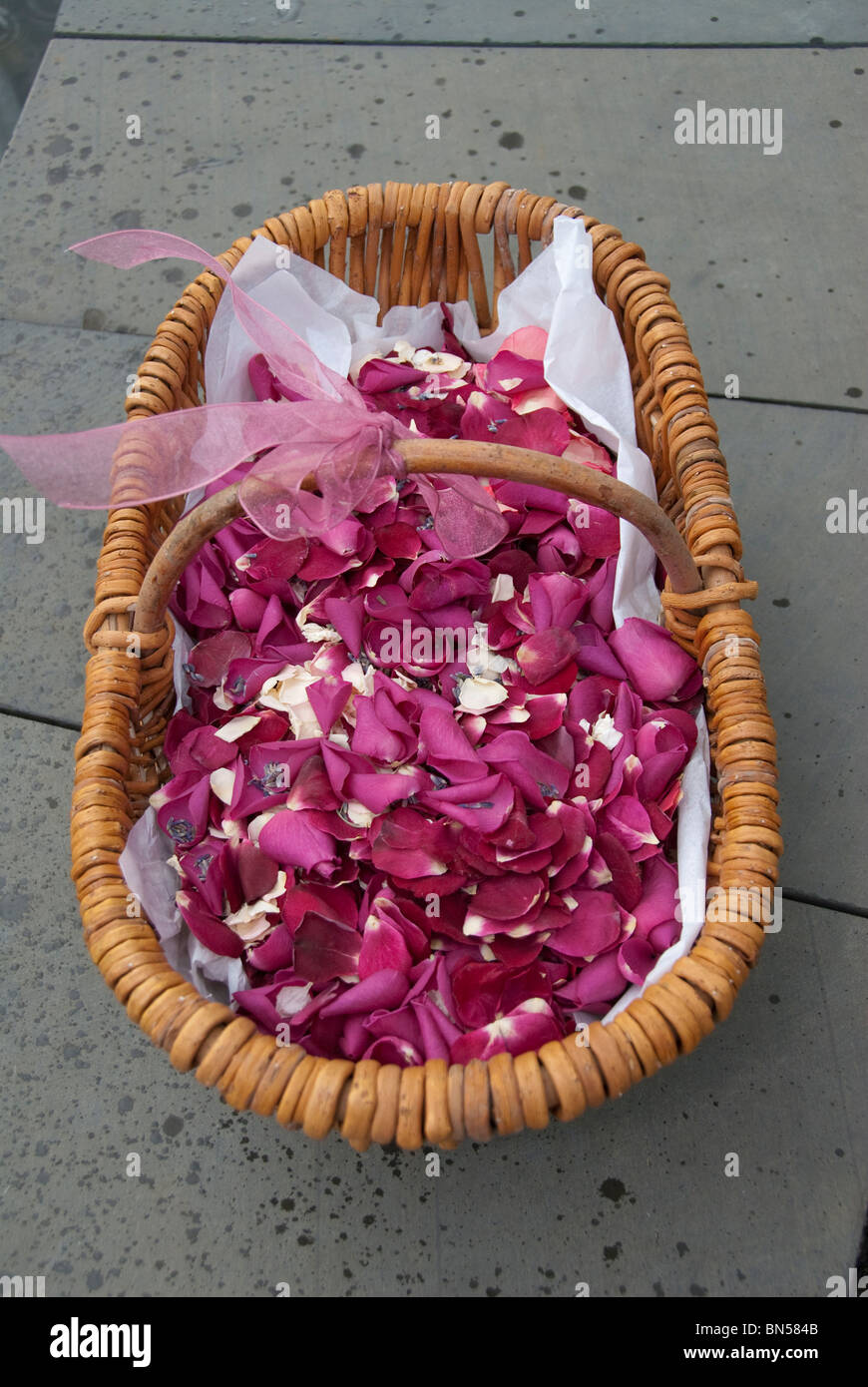basket of rose petals Stock Photo - Alamy