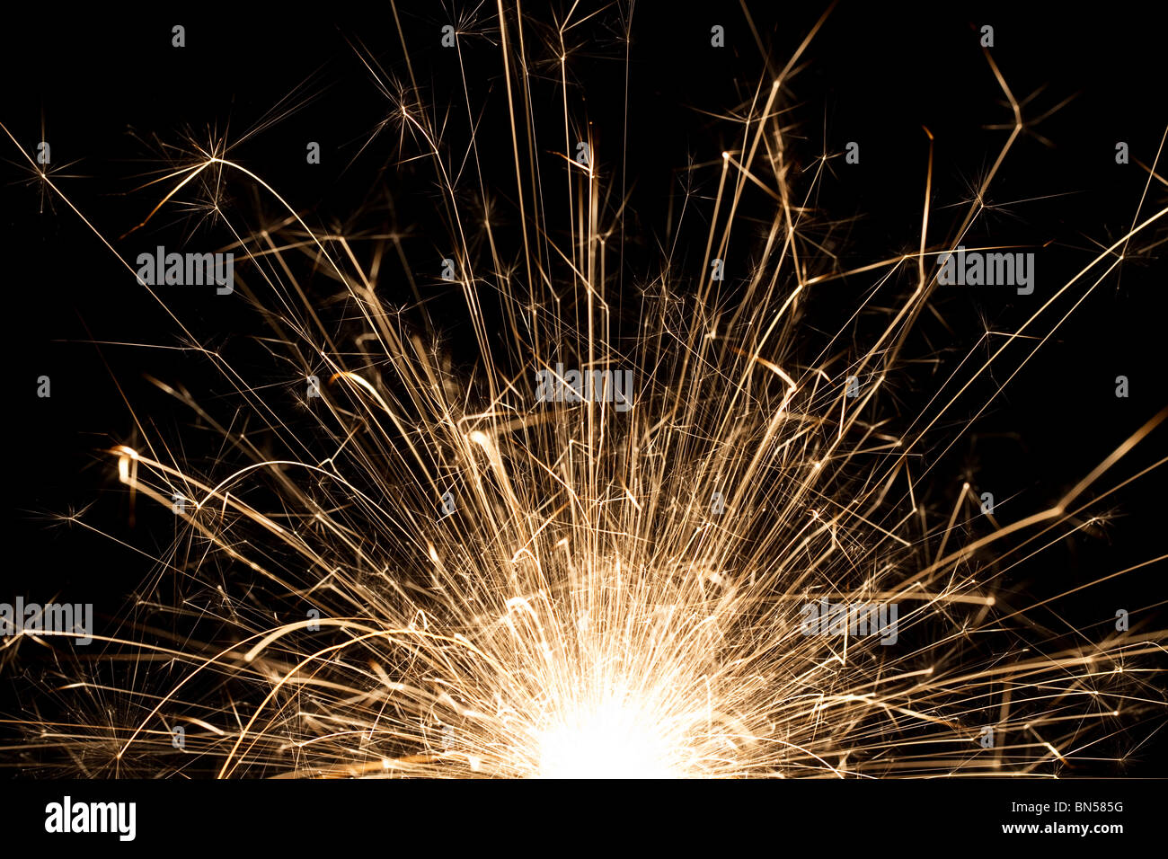 one sparkler in the dark with black background Stock Photo - Alamy