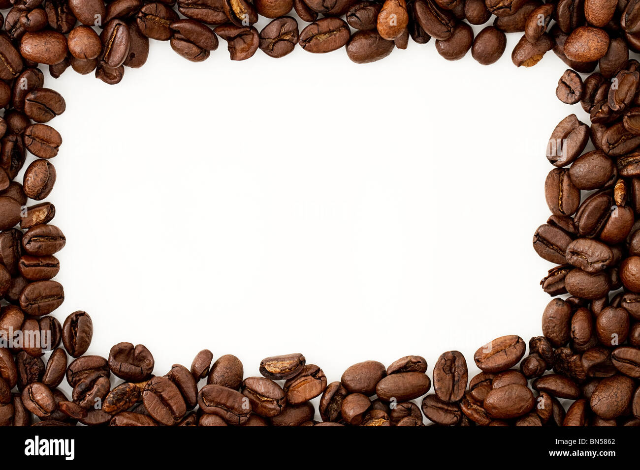 white background for text surrounded by coffee beans Stock Photo - Alamy