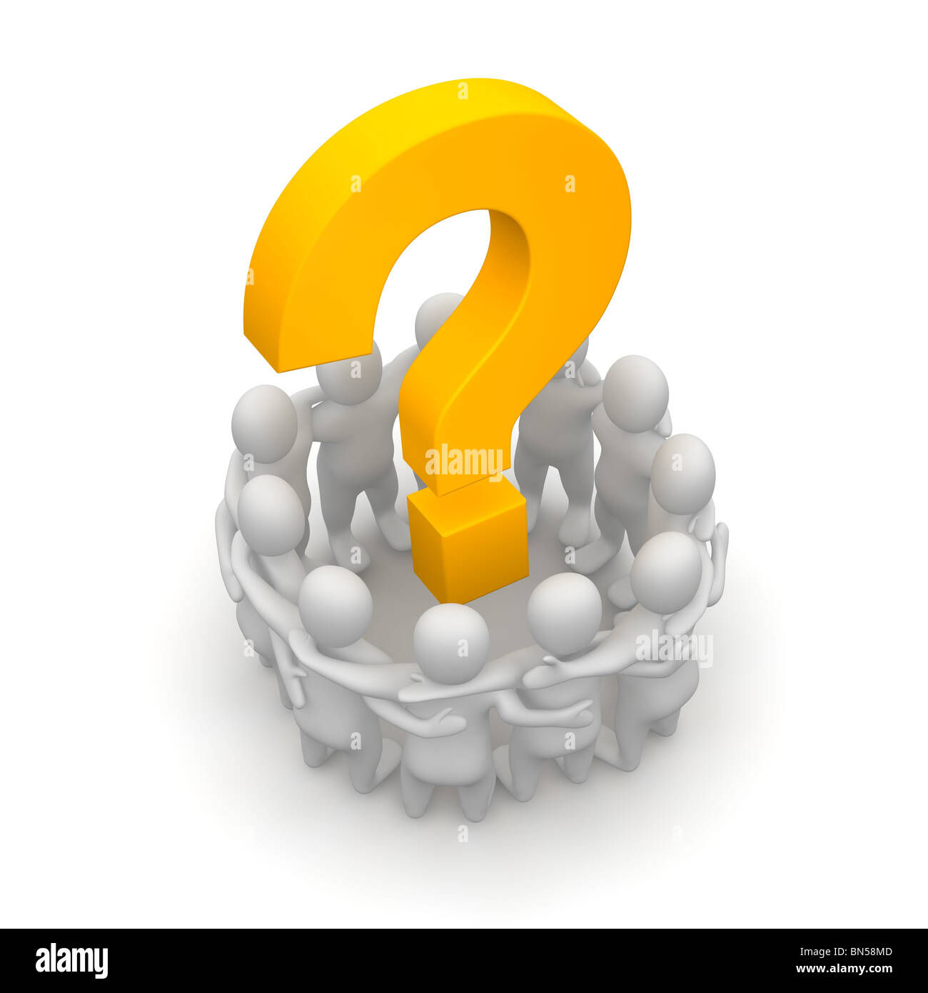 Group of people and question mark. 3d rendered illustration Stock Photo ...