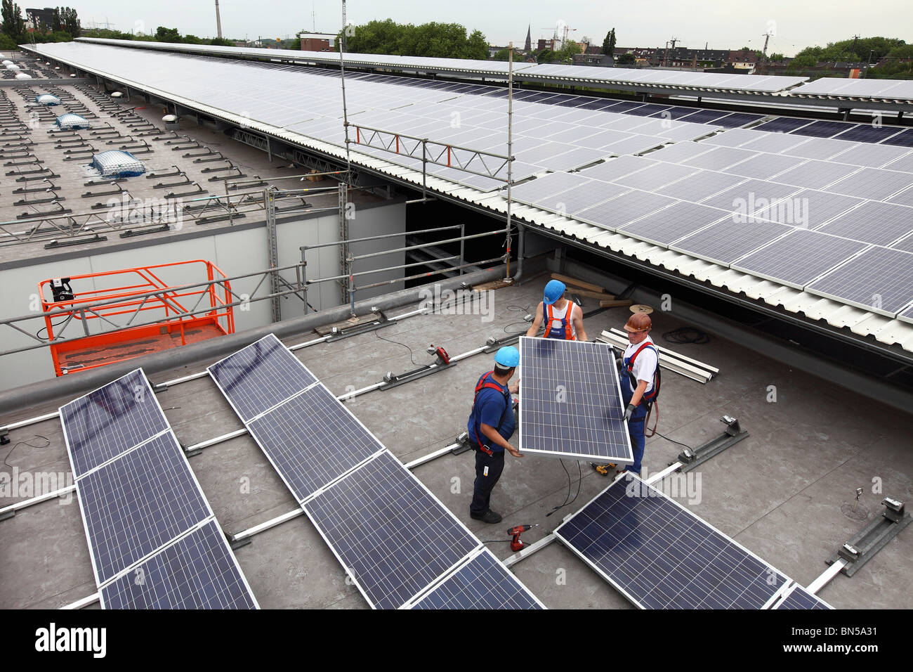 Solar Panels Roof Warehouse Stock Photos & Solar Panels Roof Warehouse ...