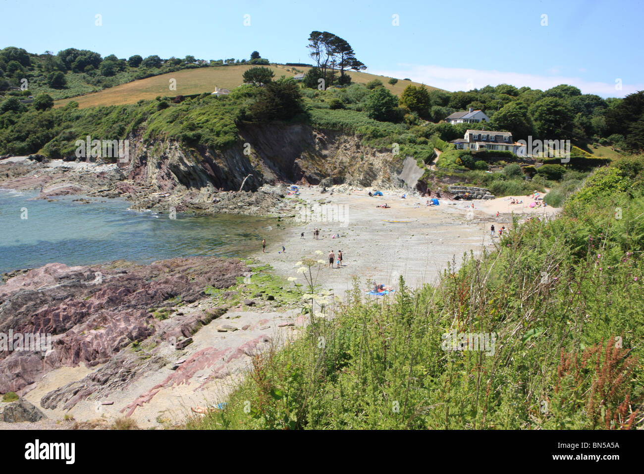 Talland Bay on the South Coast of Cornwall near Looe Stock Photo - Alamy