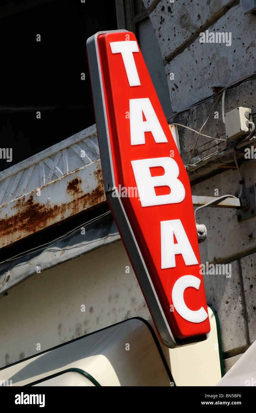 Stock Photo of a French Tabac Sign Stock Photo - Alamy