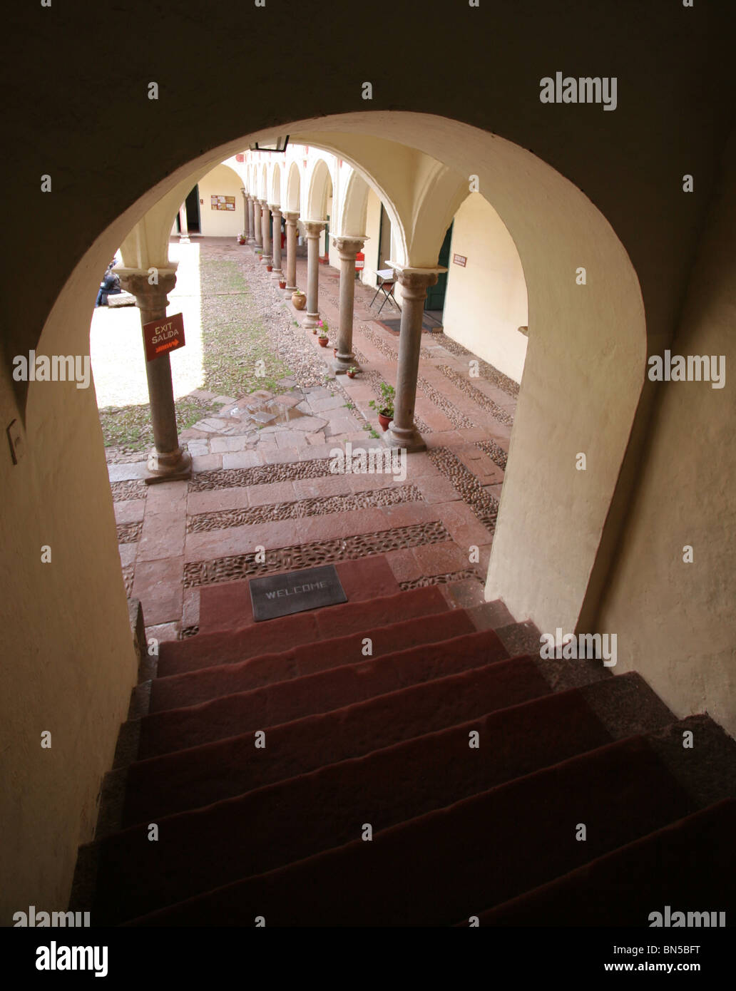 Staircase at the Inca Museum, Cusco, Peru, South America Stock Photo ...