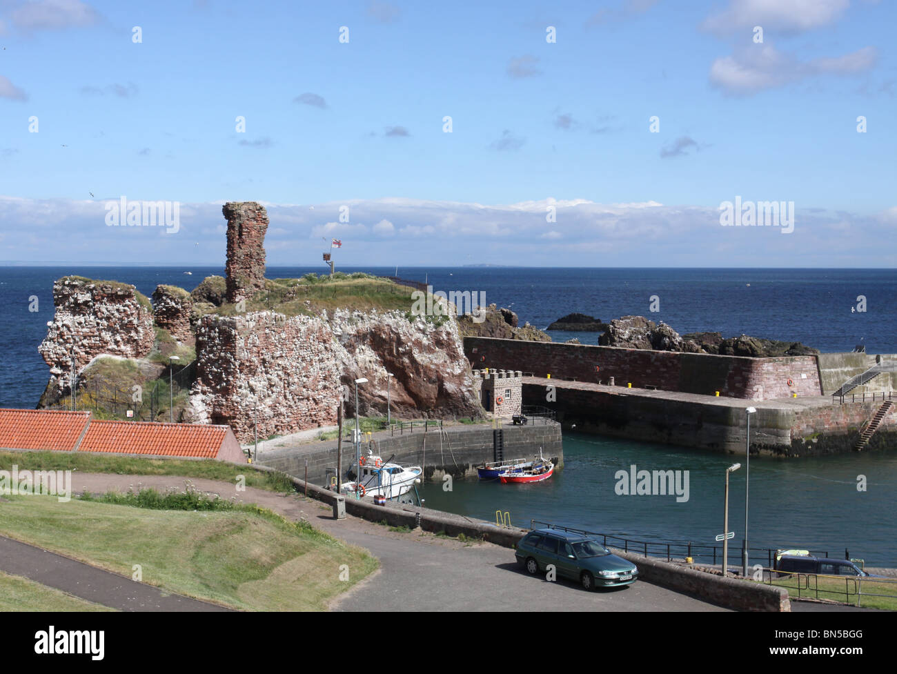 ruins of Dunbar Castle and harbour Scotland June 2010 Stock Photo - Alamy