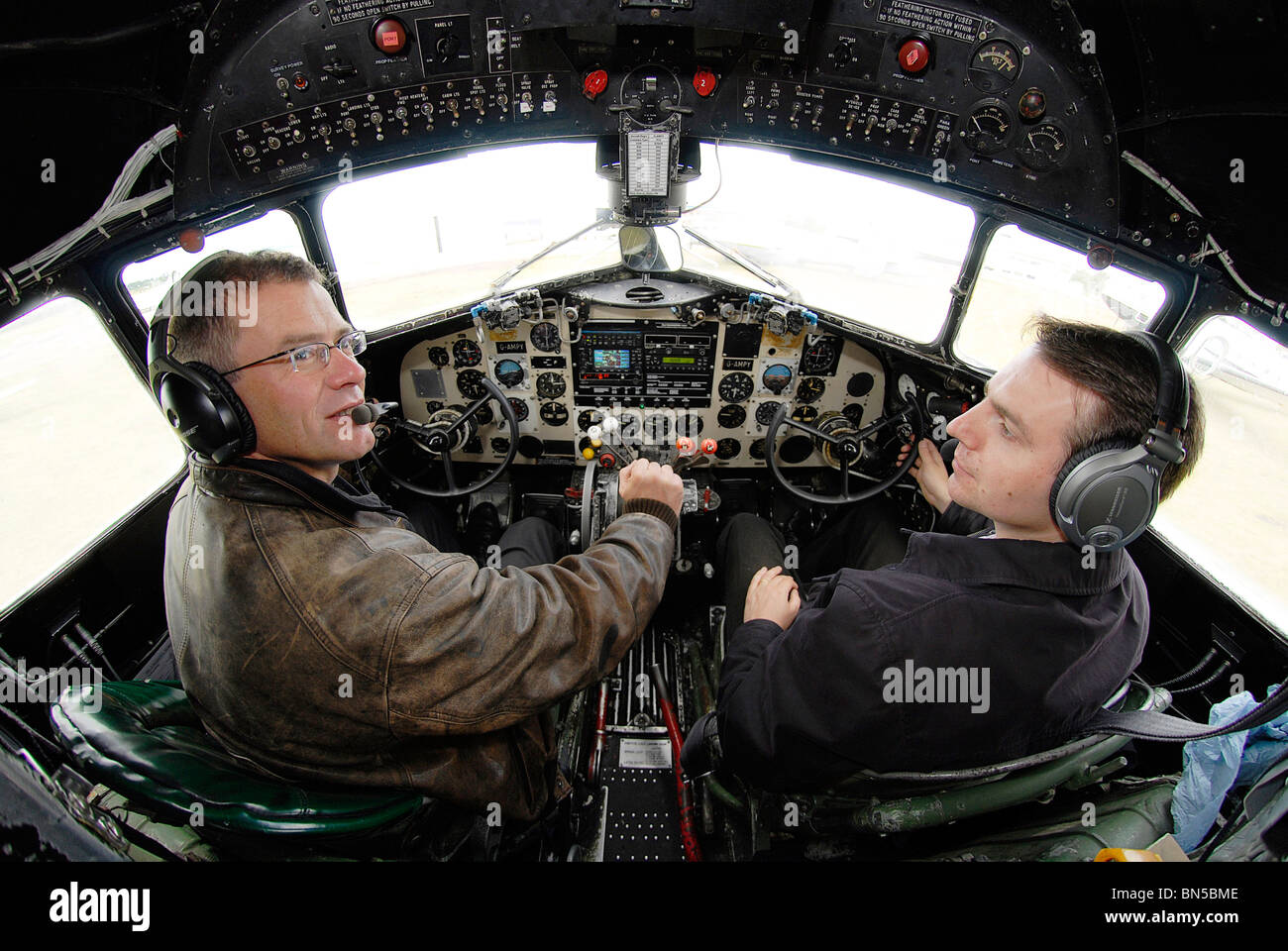 Pilots John Dodd & Jon Corley with Douglas DC3 Dakota G-AMPY Stock ...