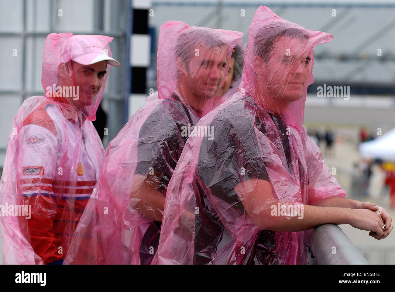 French spectators brave the rain at the Shell Eco-Marathon Stock Photo ...