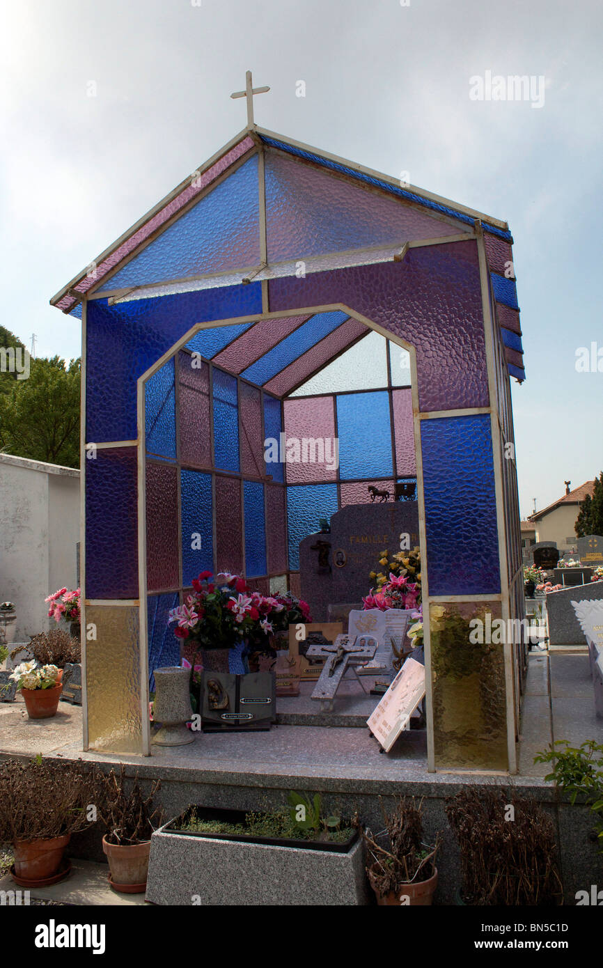 stained-glass family tomb in a French cemetery Stock Photo - Alamy
