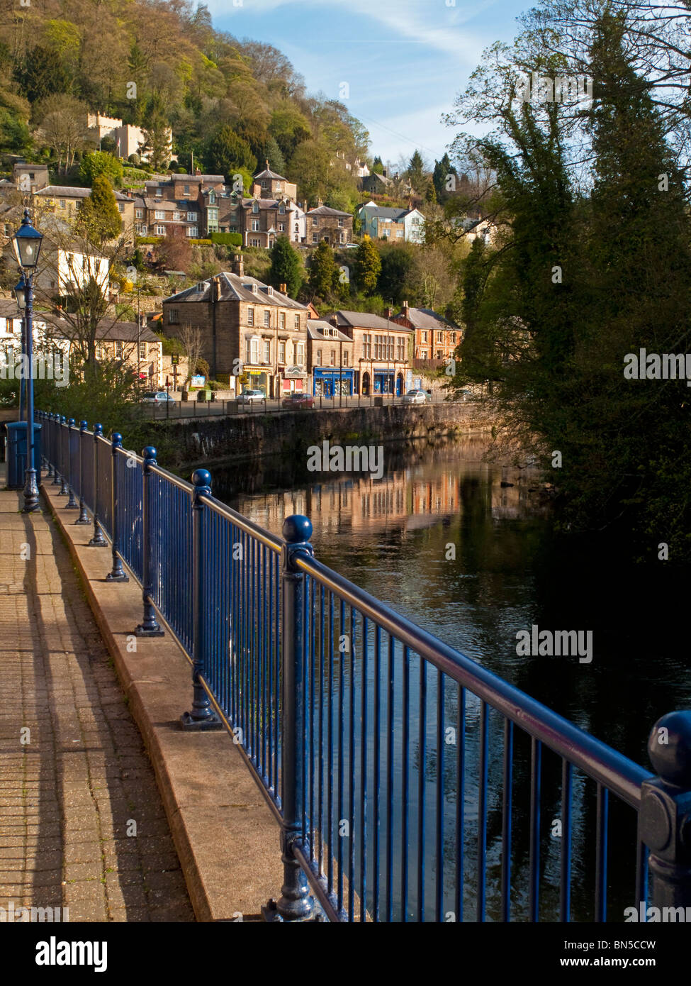Shops and houses in Matlock Bath in the Derbyshire Peak District ...