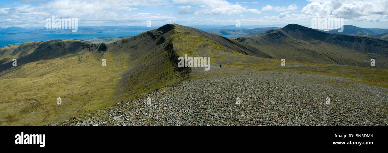 Dun da Ghaoithe from Beinn Thunicaraidh, above Glen Forsa, Isle of Mull ...