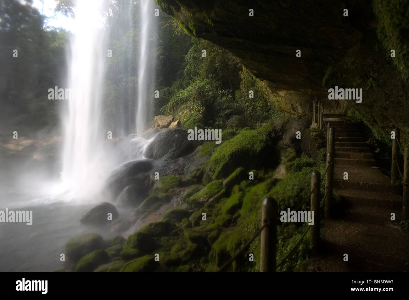 The Misol Ha waterfall in Salto de Agua, Chiapas, Mexico Stock Photo ...