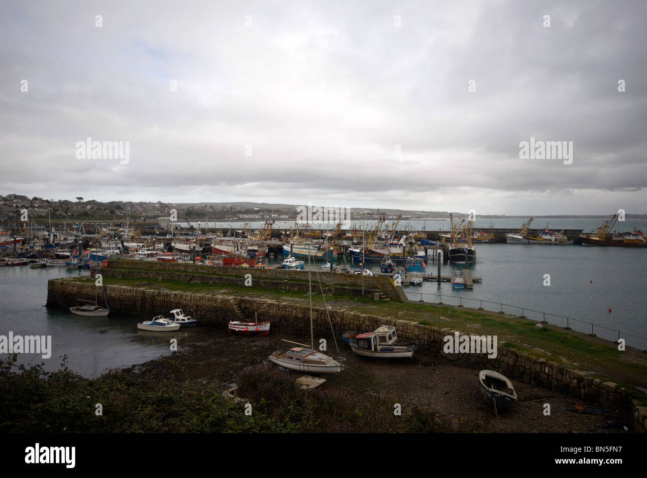 Newlyn Cornwall UK Harbour Harbor Quay Fishing Boats Stock Photo - Alamy