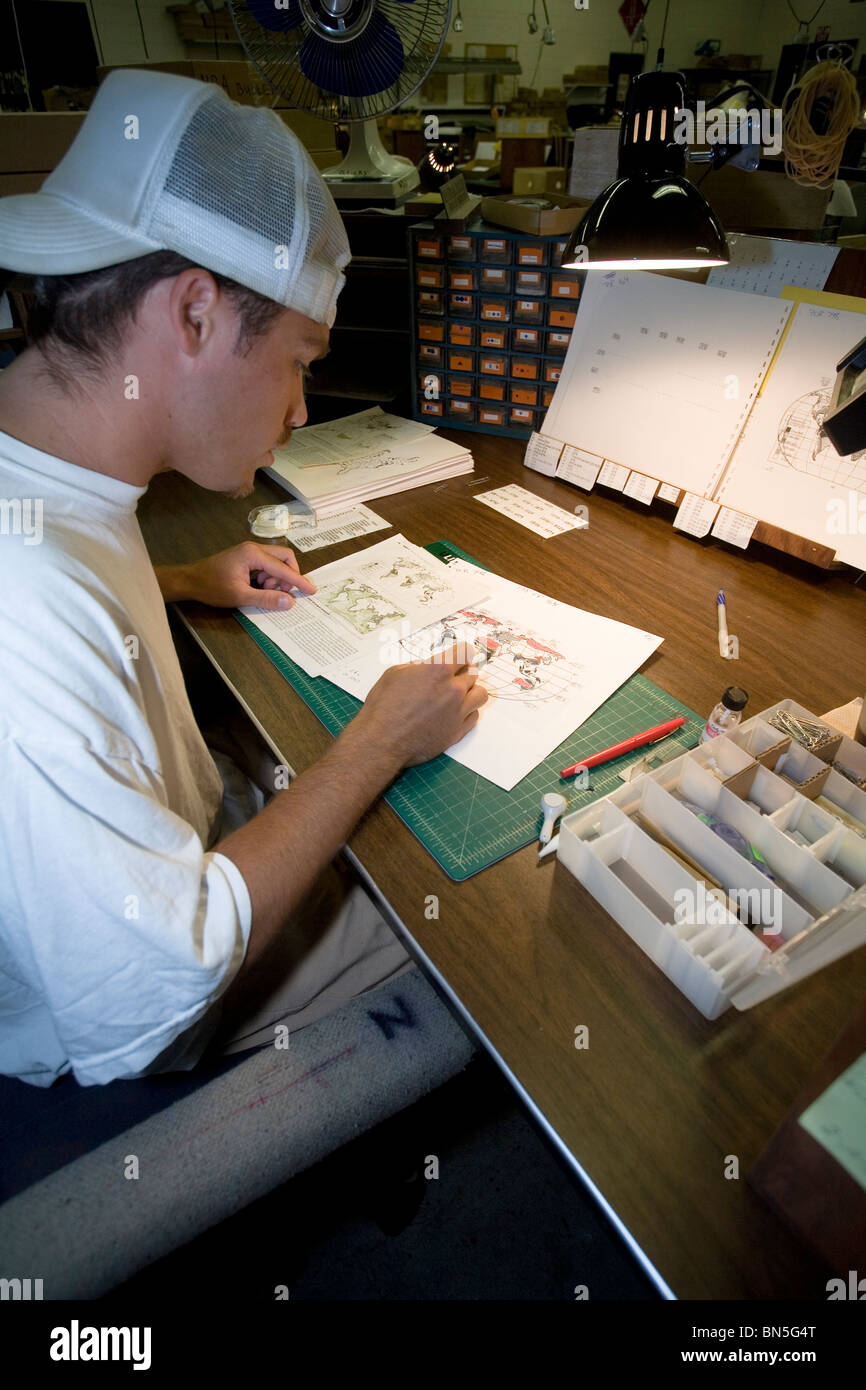 Inmate working in the Braille shop at the Nebraska State Penitentiary ...