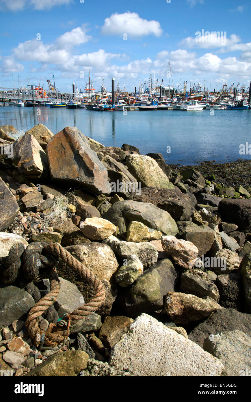 Newlyn Cornwall UK Harbour Harbor Quay Fishing Boats Stock Photo - Alamy