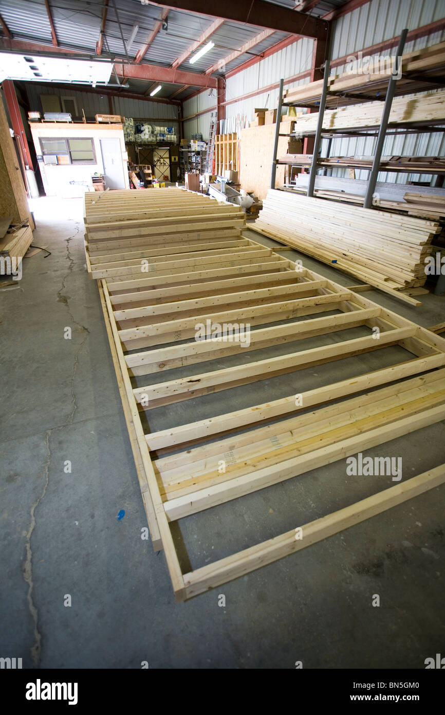 Construction materials laid out inside prison. Inmates construct houses ...