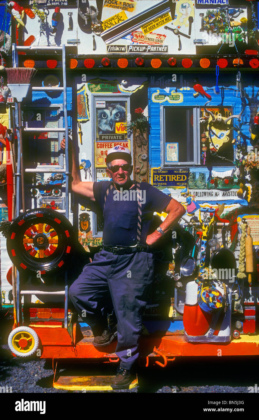 RV trailer man portrait Stock Photo - Alamy