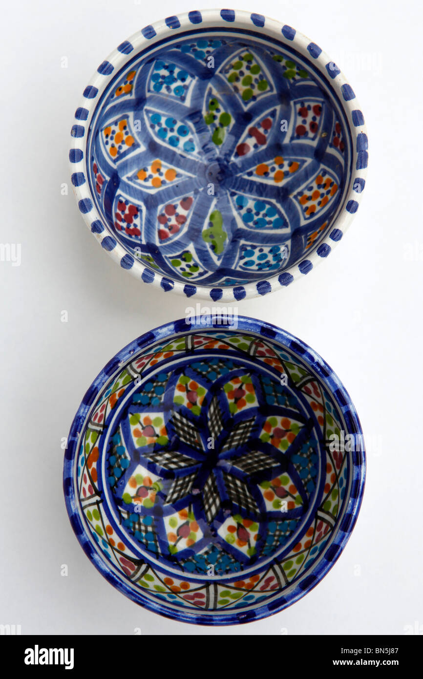 Traditional patterned Berber pottery produced in the village of ...