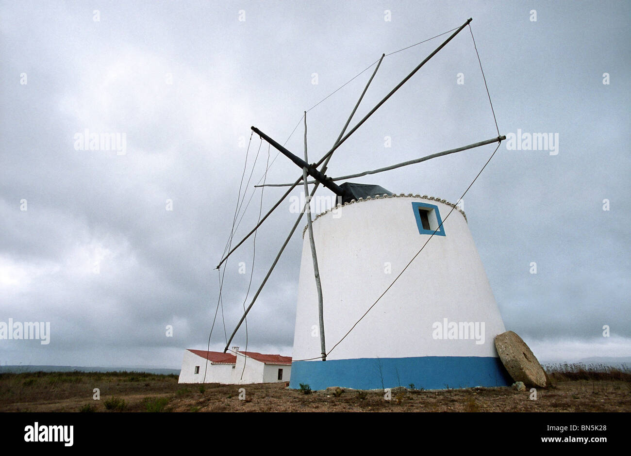 Typical wind mill. Portugal, Alentejo Stock Photo - Alamy
