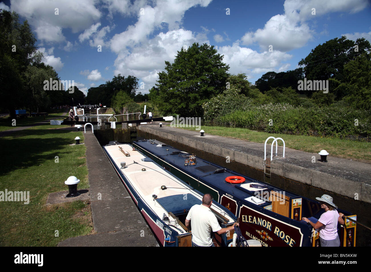 The Grand Union Canal at Hatton Warwickshire where the famous locks are ...