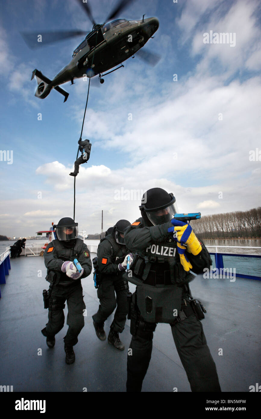 Police SWAT Team at an exercise. Anti terrorism and crime unit, special ...