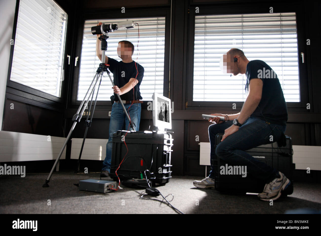 Special police unit for secret observation of criminal suspects. With ...