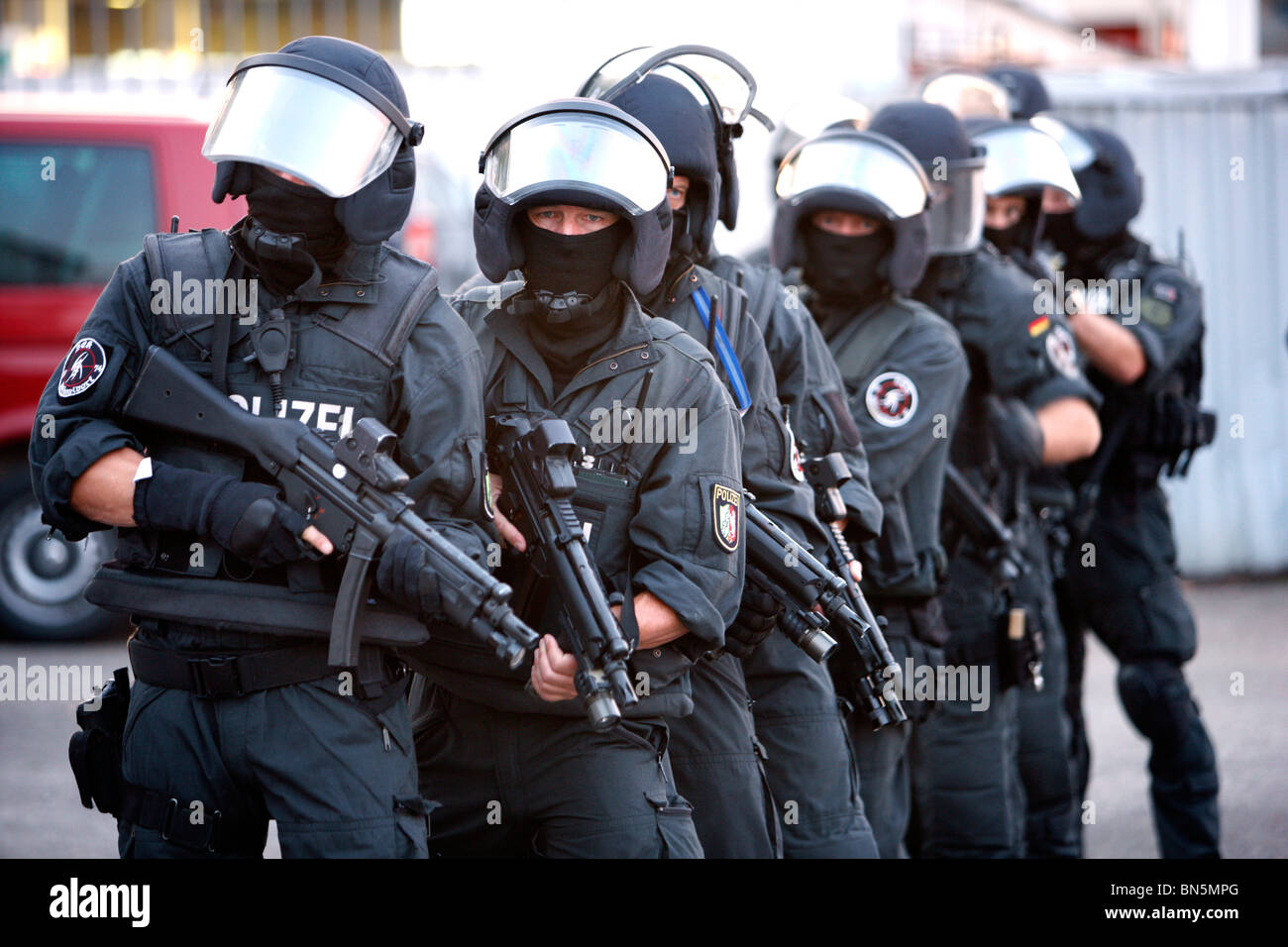 Police SWAT Team at an exercise. Anti terrorism and crime unit, special ...