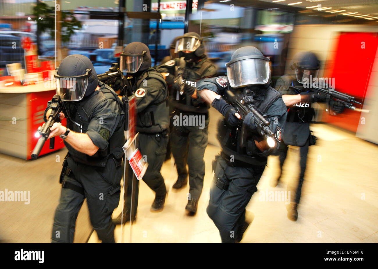 Police Swat Team At An Exercise Anti Terrorism And Crime Unit Special