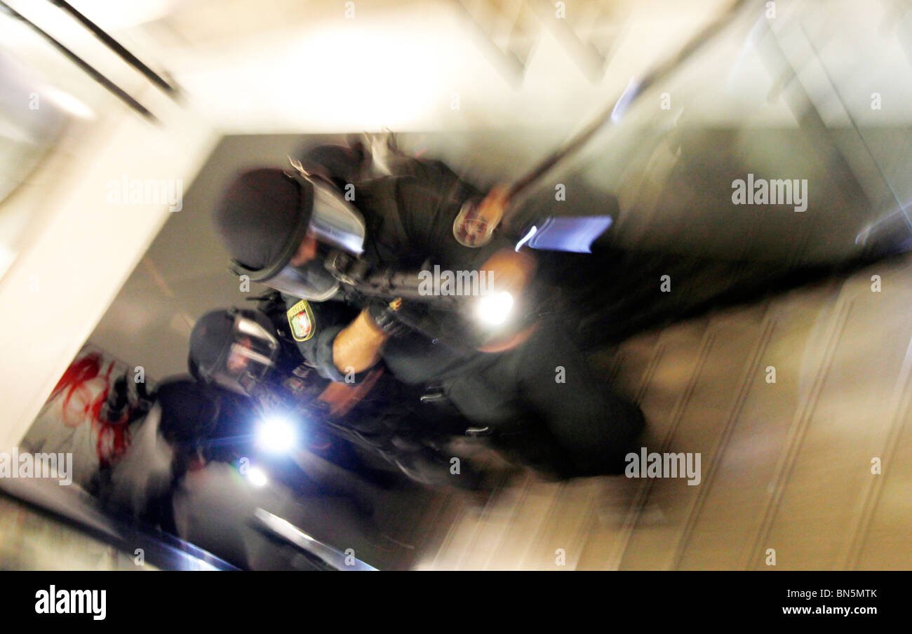 Police SWAT Team at an exercise. Anti terrorism and crime unit, special ...