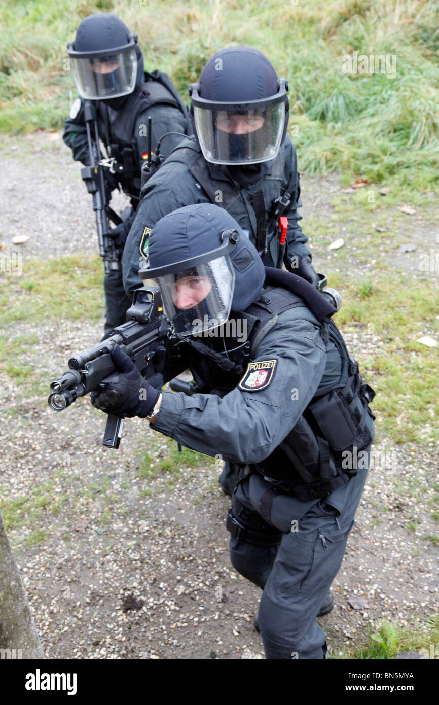 Police SWAT Team at an exercise. Anti terrorism and crime unit, special ...