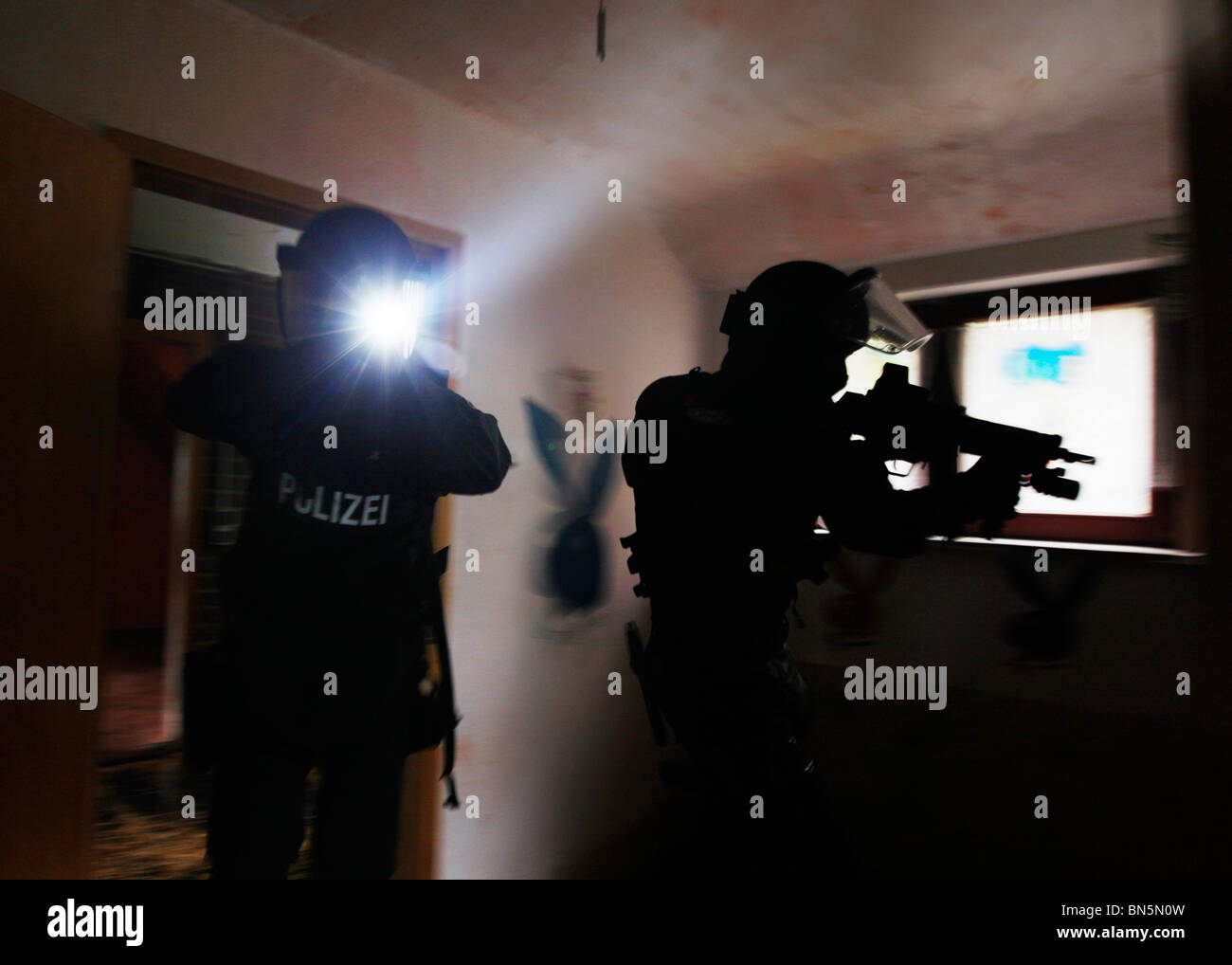 Police SWAT Team at an exercise. Anti terrorism and crime unit, special ...