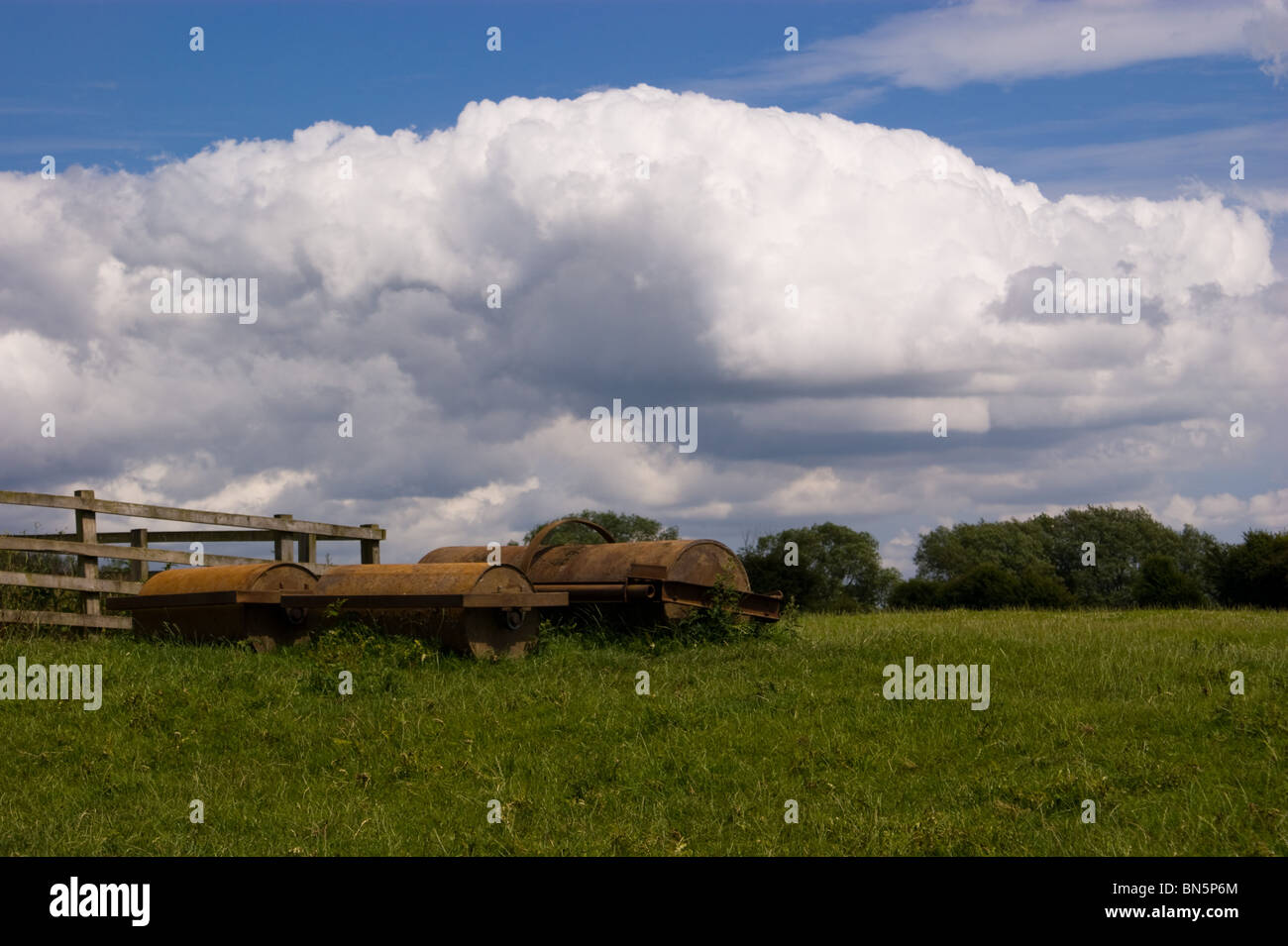 FARM FIELD MACHINERY ROLLERS AT ULNABY NEAR DARLINGTON Stock Photo - Alamy