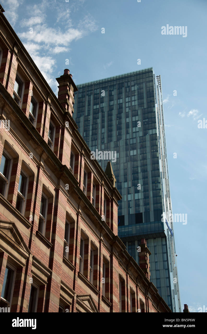 The Hilton Hotel (Beetham Tower) as seen from Deansgate, Manchester ...