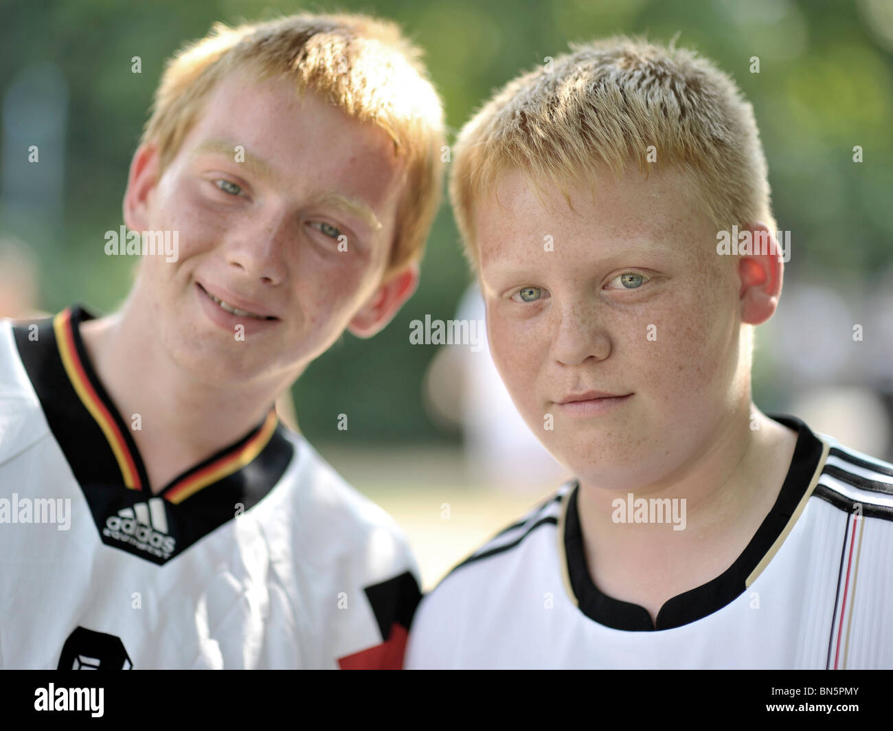 portrait germany two male football fans Stock Photo - Alamy