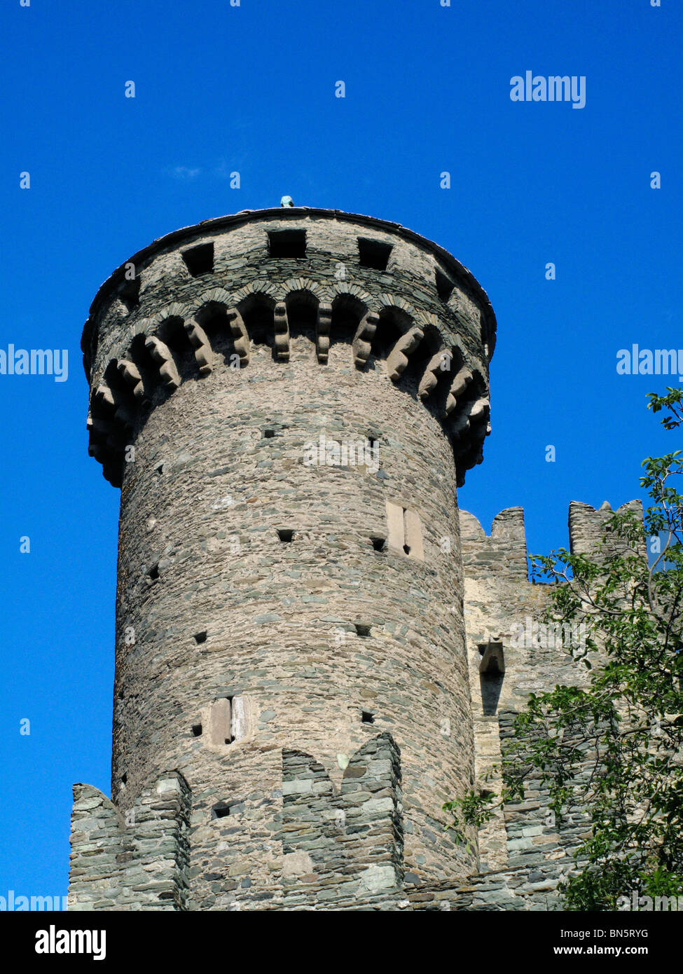 Fenis castle Aosta Italy Stock Photo - Alamy
