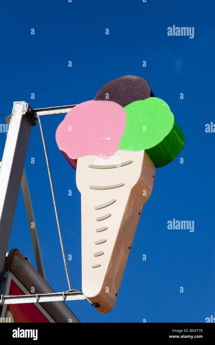 Ice cream sign outside a shop Stock Photo - Alamy