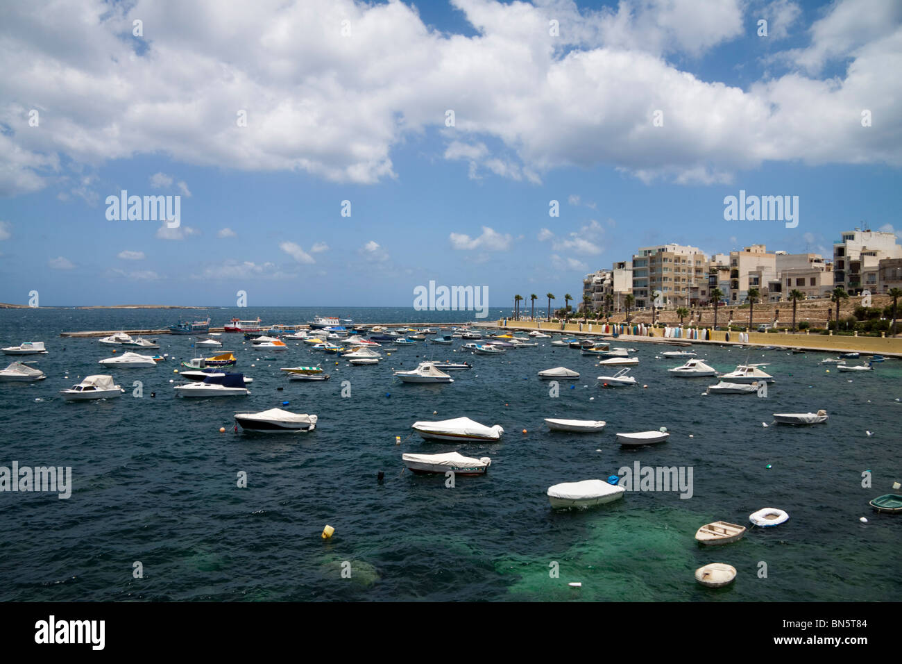 St Pauls Bay with boats, Malta Stock Photo - Alamy