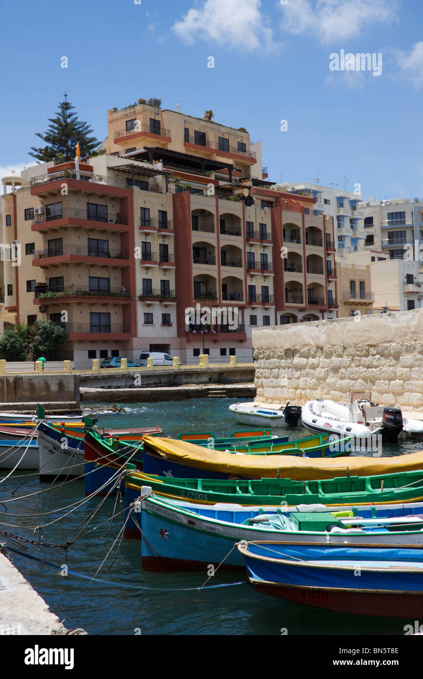Traditional Maltese luzzu boats, Malta Stock Photo - Alamy