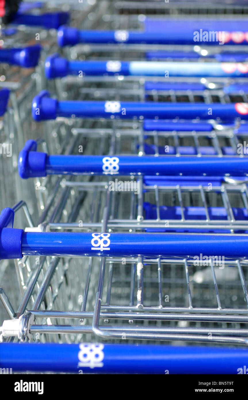 CO-OP Shopping Trolleys Stock Photo - Alamy